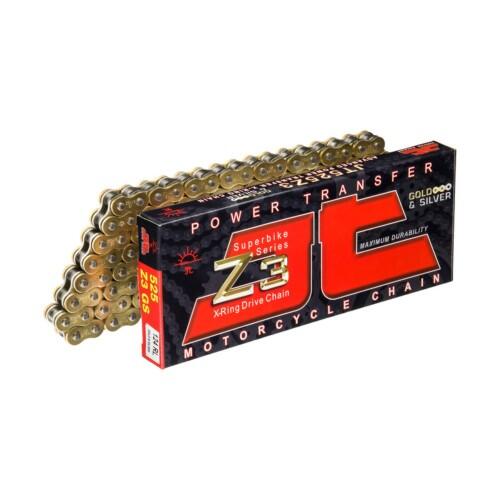 JT Motorcycle Chain 520 Z3 Gold & SIlver Heavy Duty X-Ring Chain 112 L ...