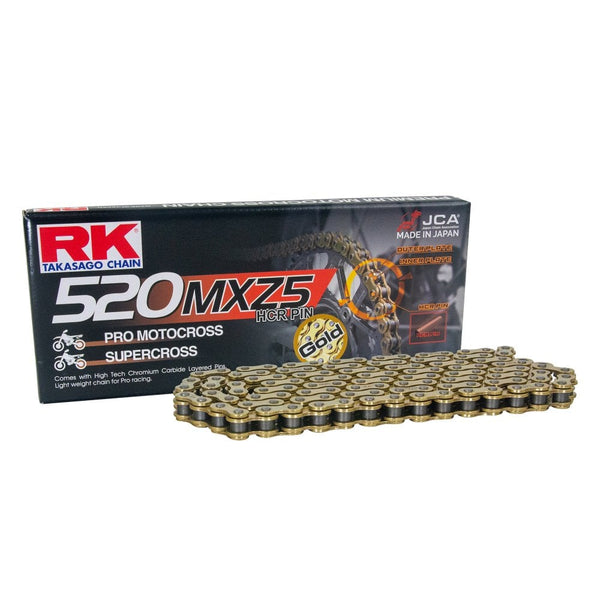 RK 520 MXZ5 Pro Grade Gold Motocross Chain 520MXZ5 120 – Chains and ...