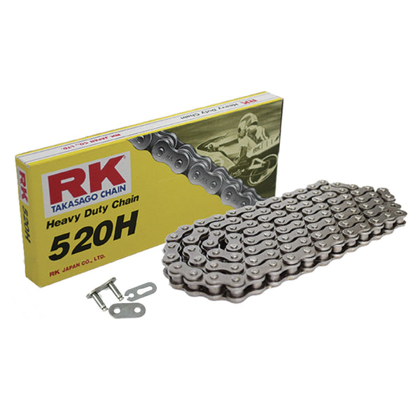 RK 520 Steel Heavy Duty Motorcycle Drive Chain 520 H (HSB) 112 Links w ...