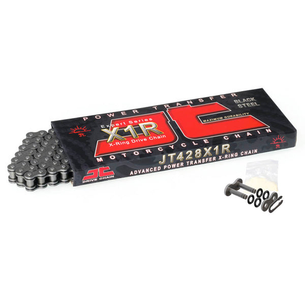 Steel X-Ring Heavy Duty JT Motorcycle Chain 428 X1R 142 SL – Chains and ...